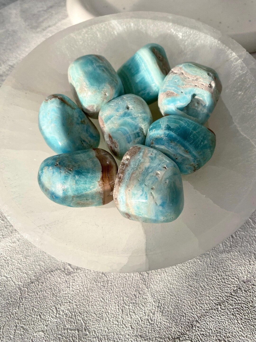 Caribbean Calcite Crystal Tumble Stone / Pocket Stone / Crystal Stone ...