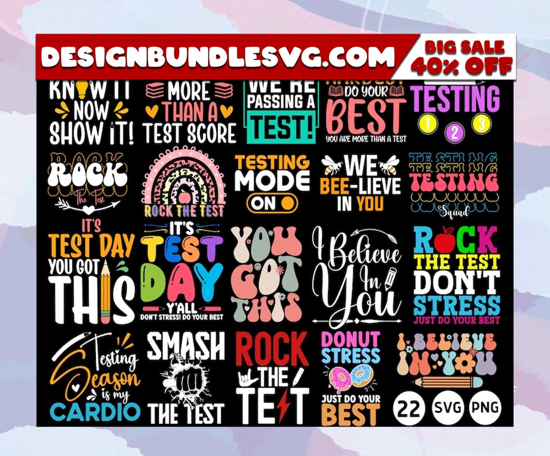 22 NEW Bundle Test Day Svg Png Testing Day Svg State Testing - Etsy