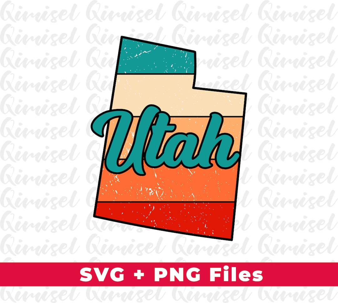 Utah SVG Utah PNG Gift Utah Print PNG Retro Utah Map Utah - Etsy