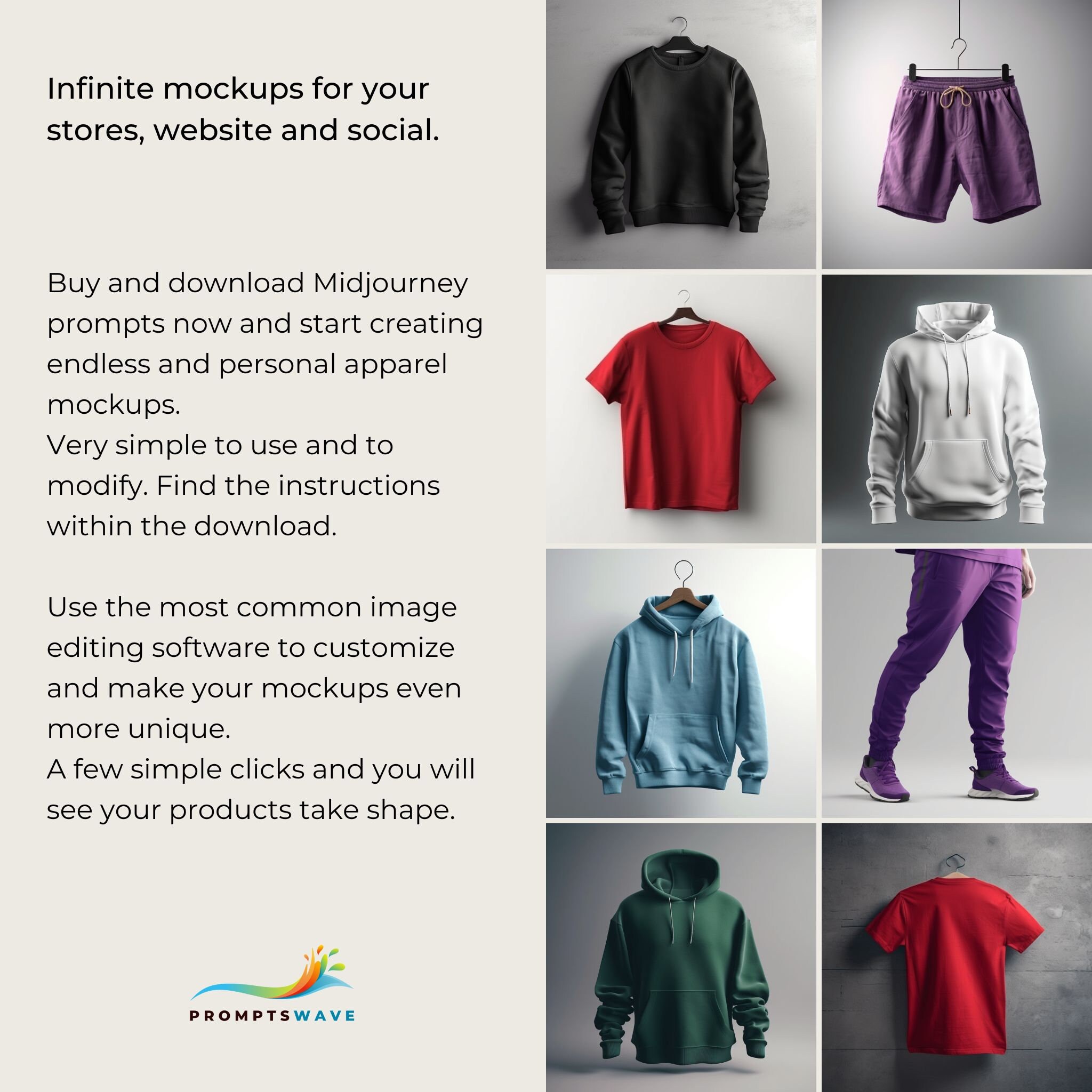 Mockup Clothing Prompts by Midjourney Instant Download for - Etsy