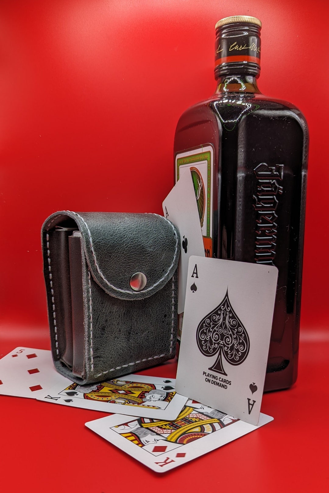 Double Deck Card Case Leather Playing Card Holster - Double Deck Belt ...