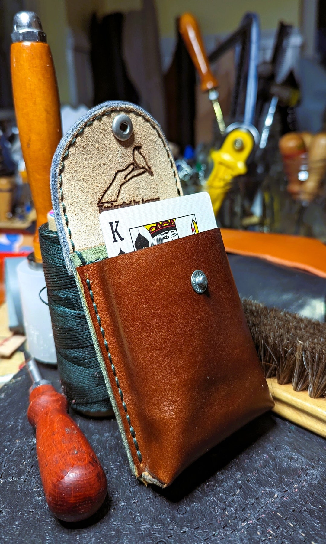 Leather Playing Cards Case Handmade 100% Genuine Leather - Etsy