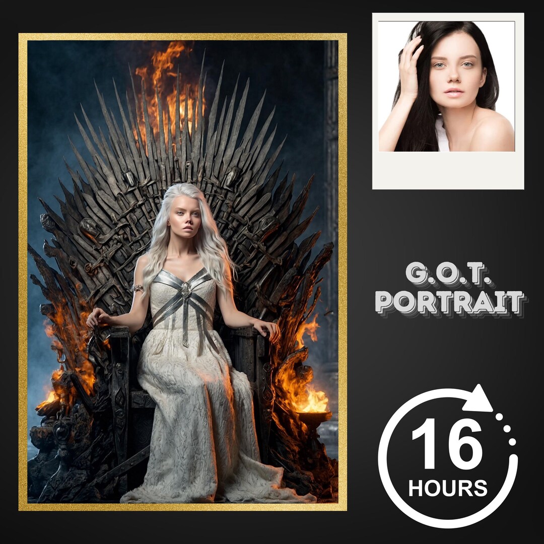 Custom Medieval Game of Thrones Portrait, Custom Khaleesi Portrait ...