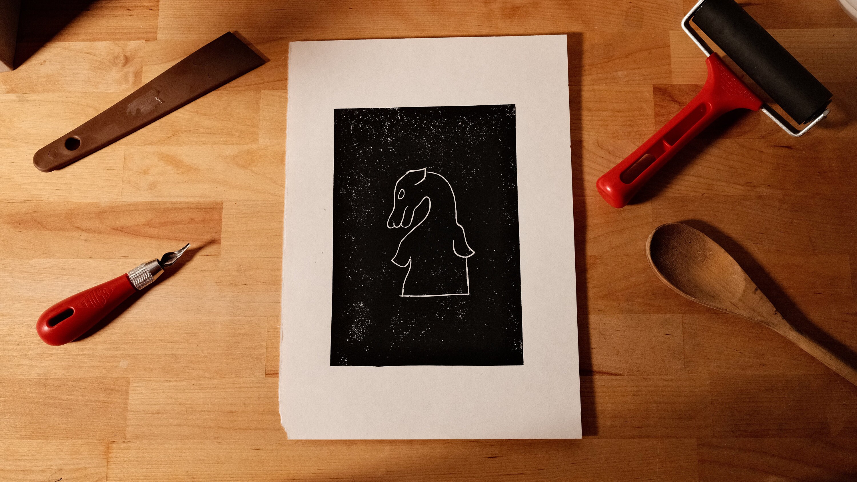 Pictish Beast Original Lino Cut Print - Etsy