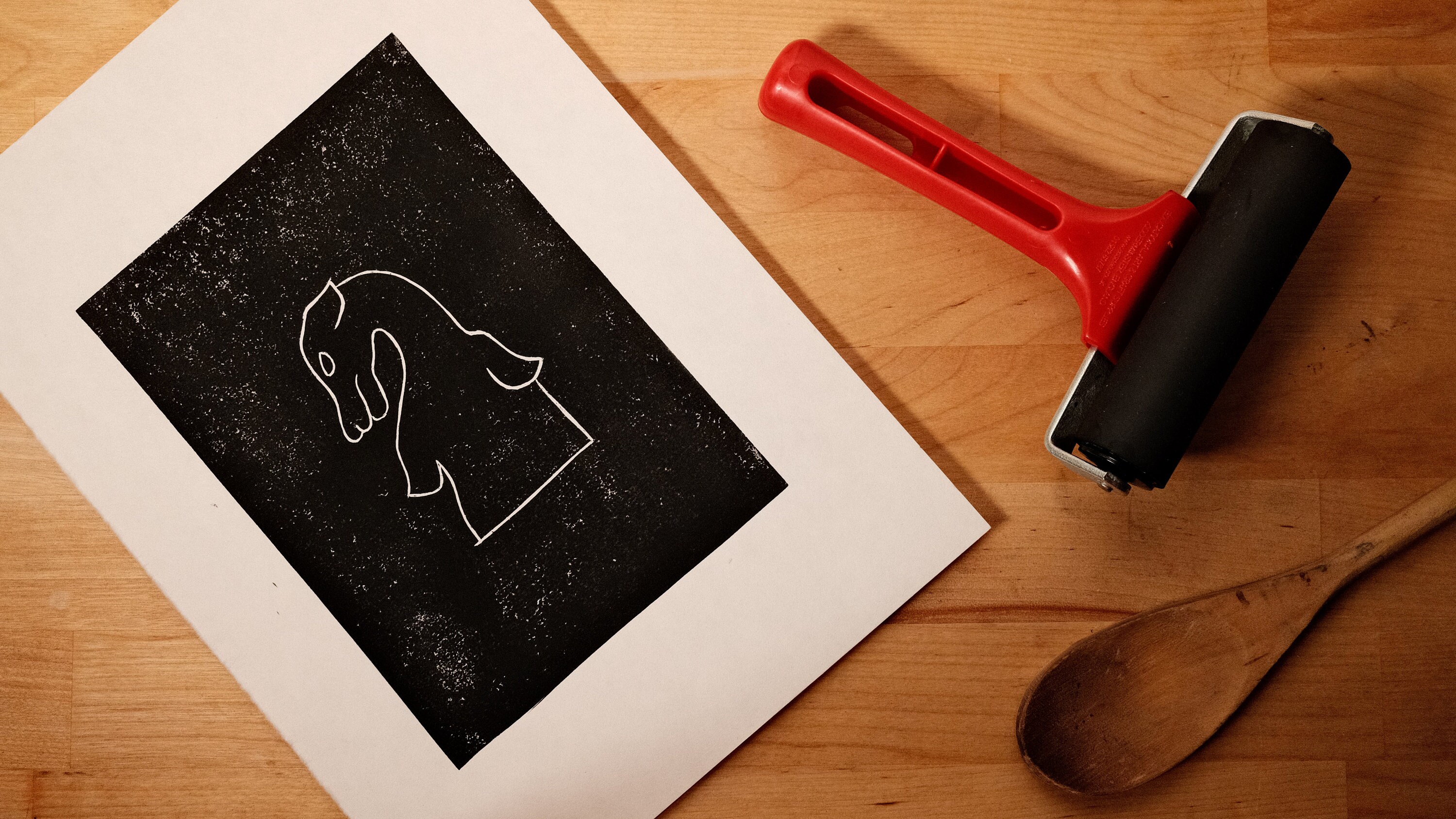 Pictish Beast Original Lino Cut Print - Etsy