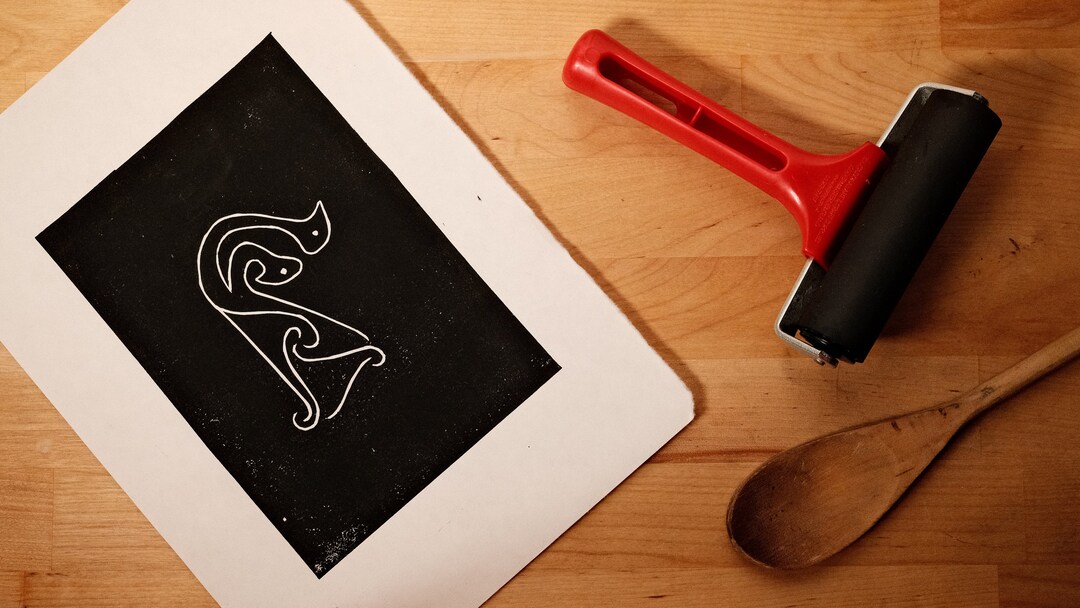 Pictish Flower Original Lino Cut Print - Etsy