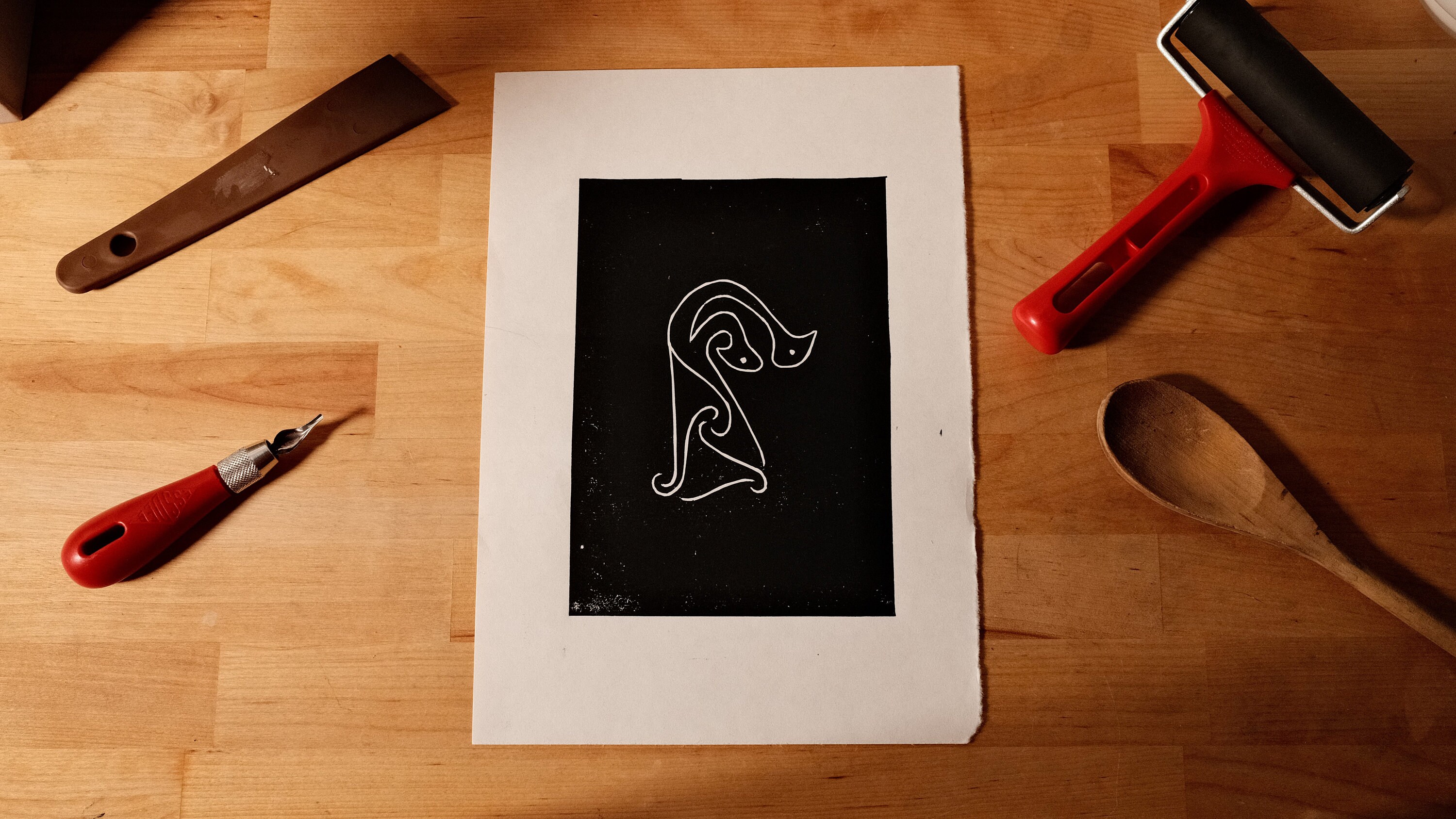 Pictish Flower Original Lino Cut Print - Etsy