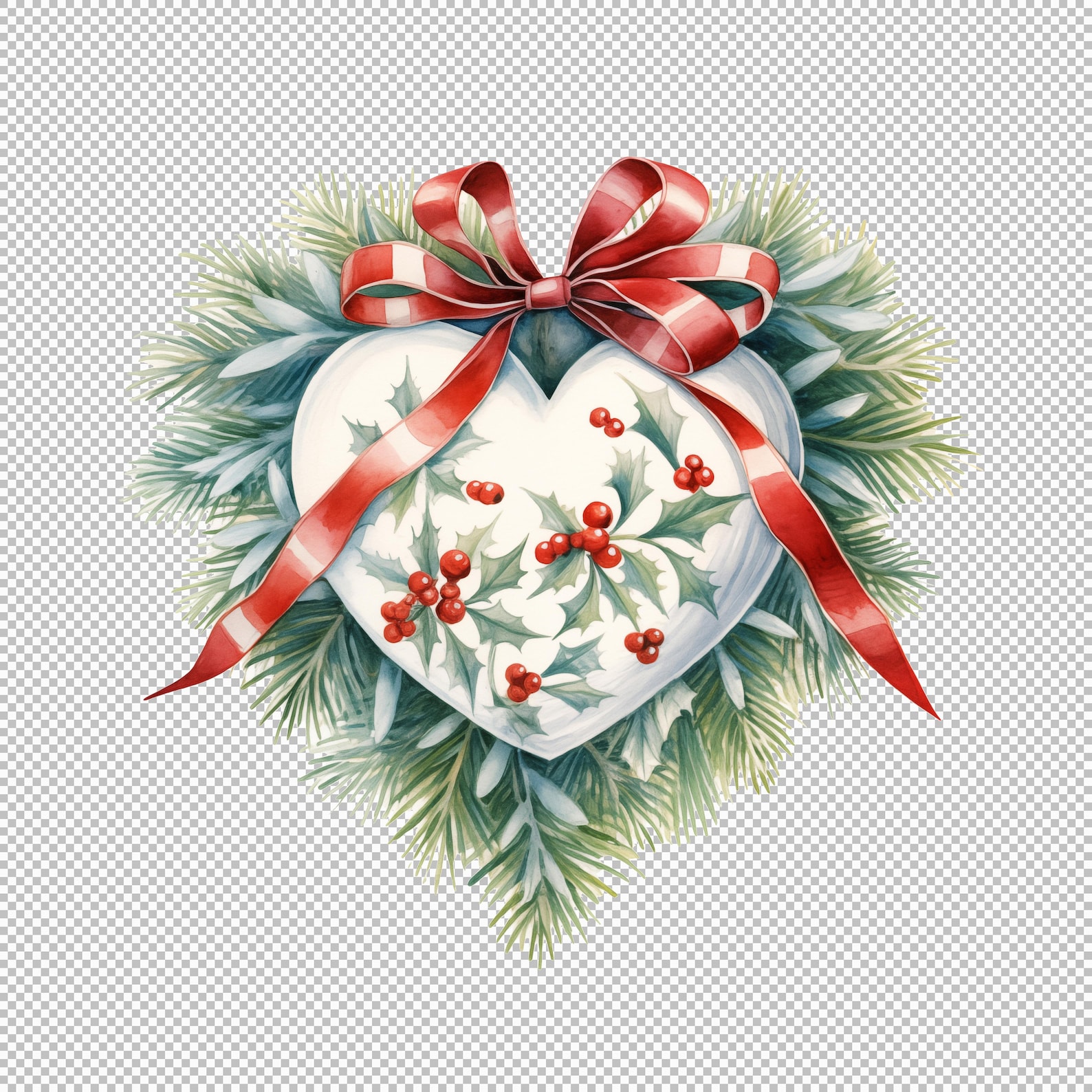 Christmas Hearts Clipart 8 Pngs, Hearts Clipart ,christmas Illustration ...