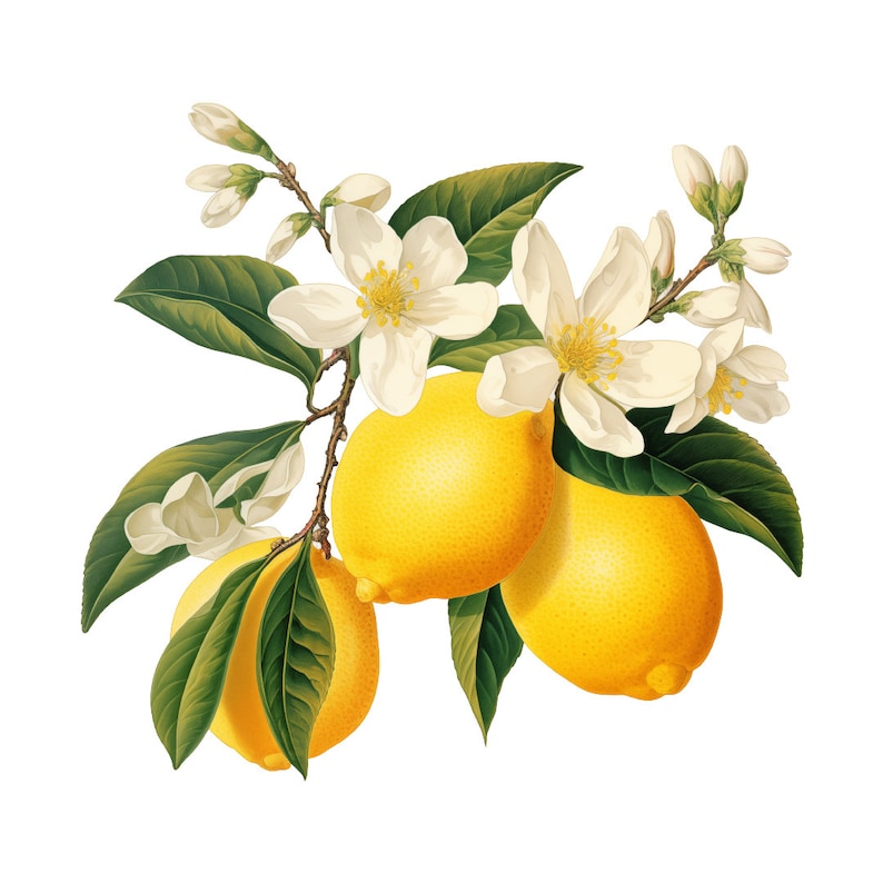 Lemon Blossom Clipart Set: Floral PNG Graphics (digital Download) - Etsy