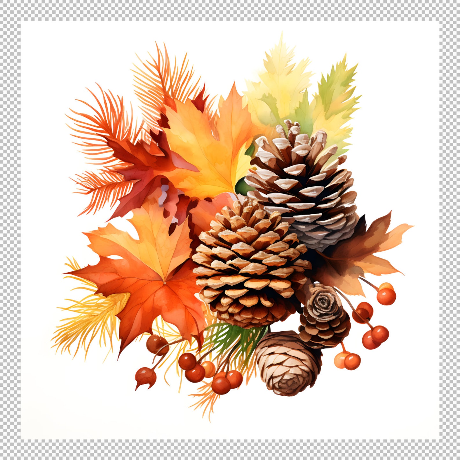 Pine Cone Autumn Clipart Collection, Pine Cones Illustration, Pine ...