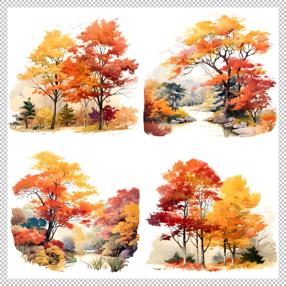 Landscape Autumn Clipart Collection, Trees Autumn,trees Autumn ...
