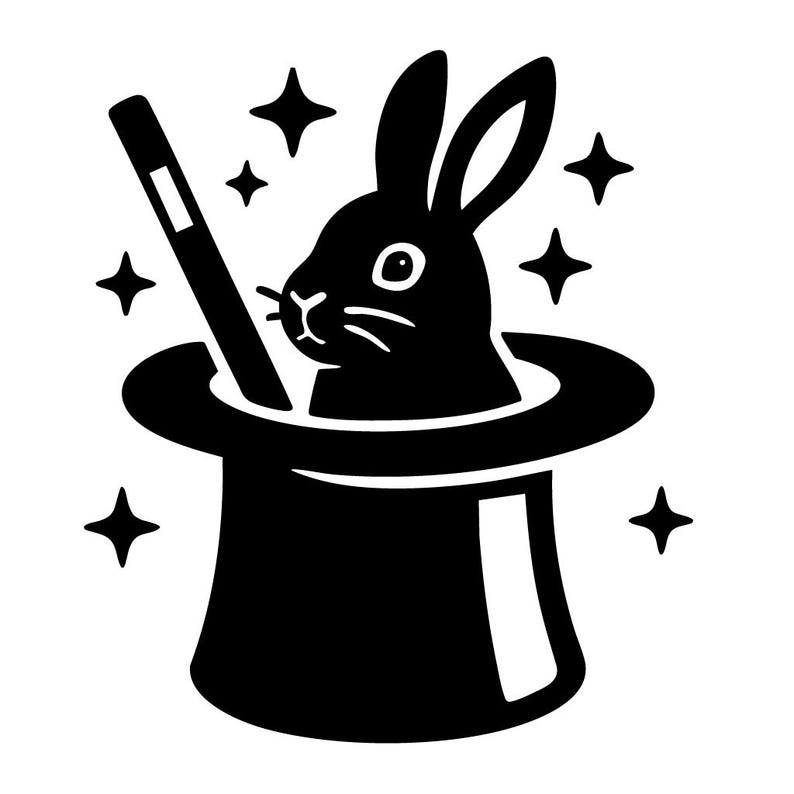 Magic Bunny Top Hat SVG: Magician Show Clipart (commercial Use) - Etsy