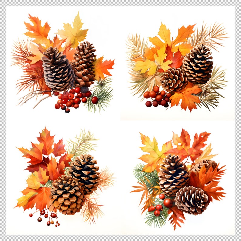 Pine Cone Autumn Clipart Collection, Pine Cones Illustration, Pine ...