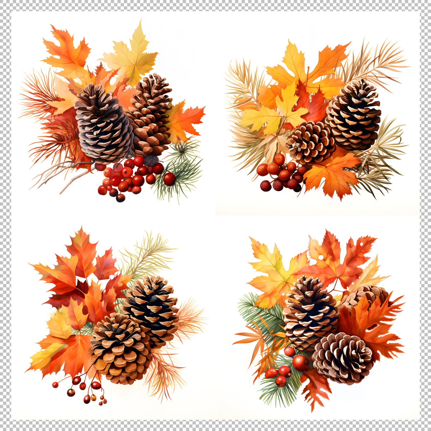 Pine Cone Autumn Clipart Collection, Pine Cones Illustration, Pine ...