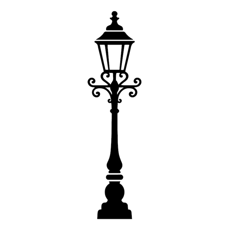 Victorian Lamp Post SVG - Printable Street Light Clip Art (instant ...