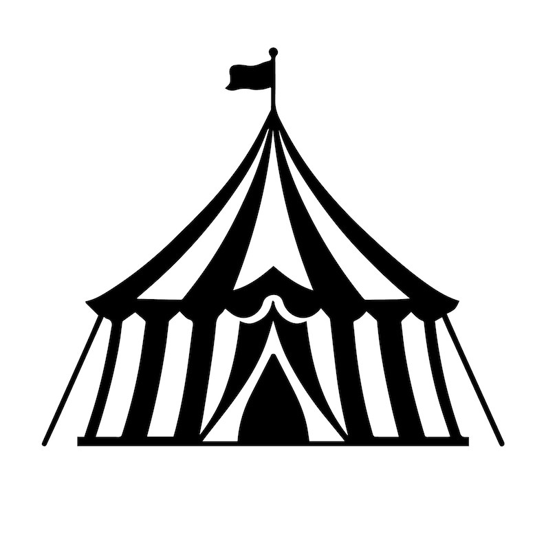 Circus Tent SVG - Fairground State Fair Circus Big Top Silhouette ...