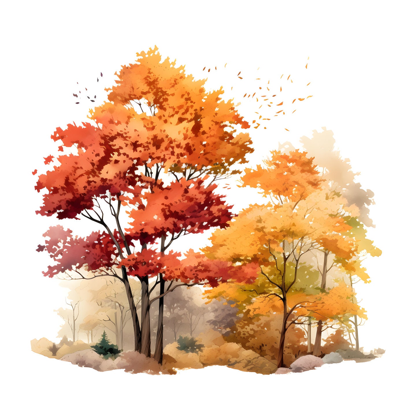 Landscape Autumn Clipart Collection, Trees Autumn,trees Autumn ...