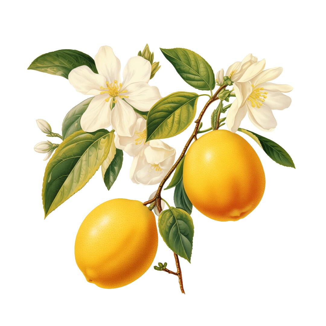 Lemon Blossom Clipart Set: Floral PNG Graphics (digital Download) - Etsy