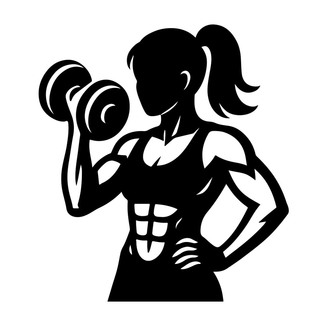 Fitness Woman SVG – Bodybuilder Gym Workout Cut File (commercial Use ...