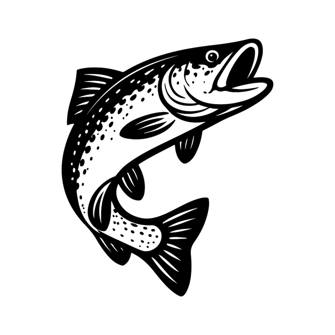 Trout Fish SVG – Angler Wildlife Cut File, Commercial Use (instant ...