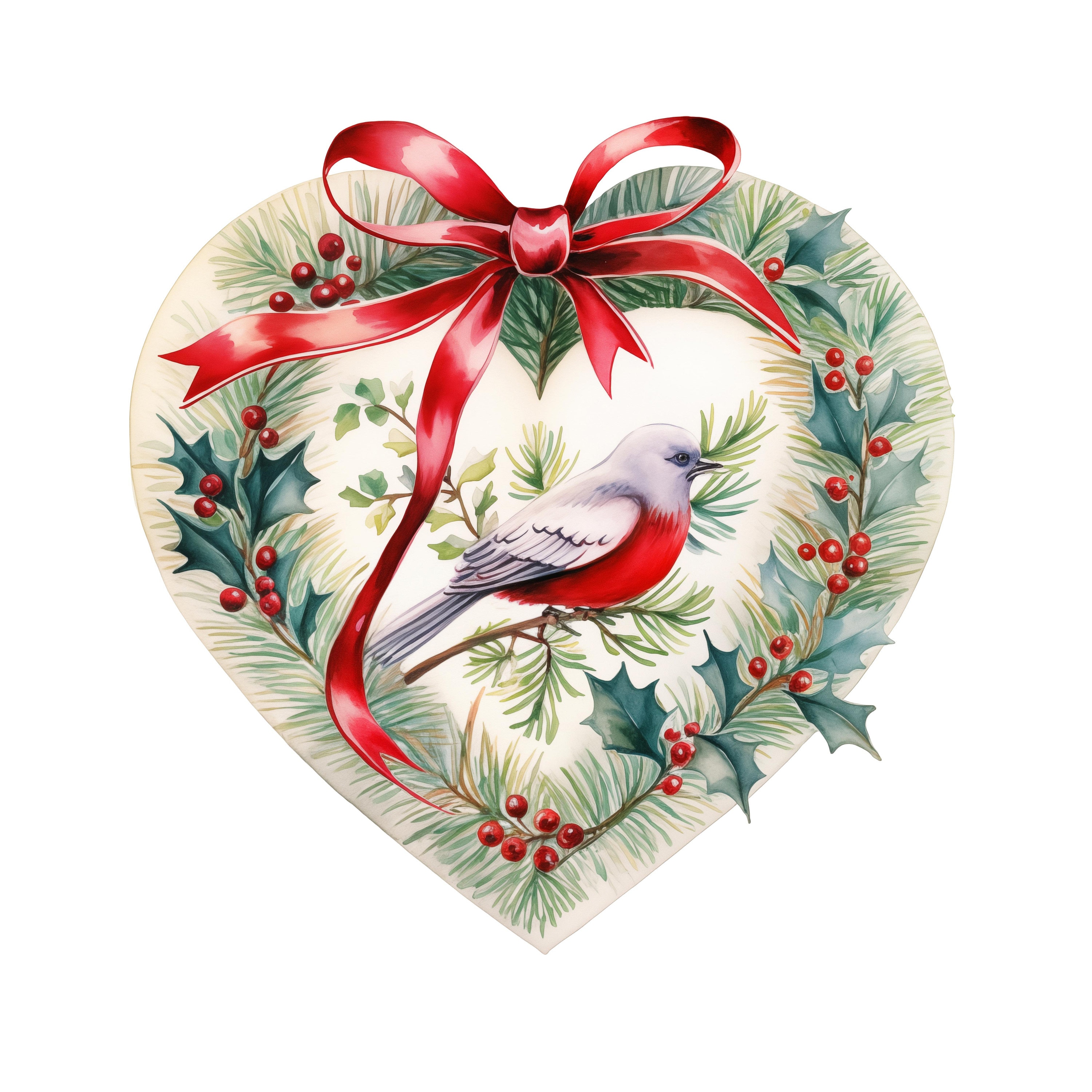 Christmas Hearts Clipart 8 Pngs, Hearts Clipart ,christmas Illustration ...