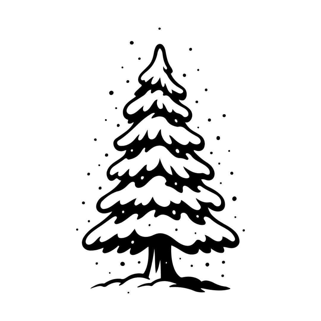 Snowy Pine Tree SVG – Winter Clipart, Commercial Use (digital Download ...