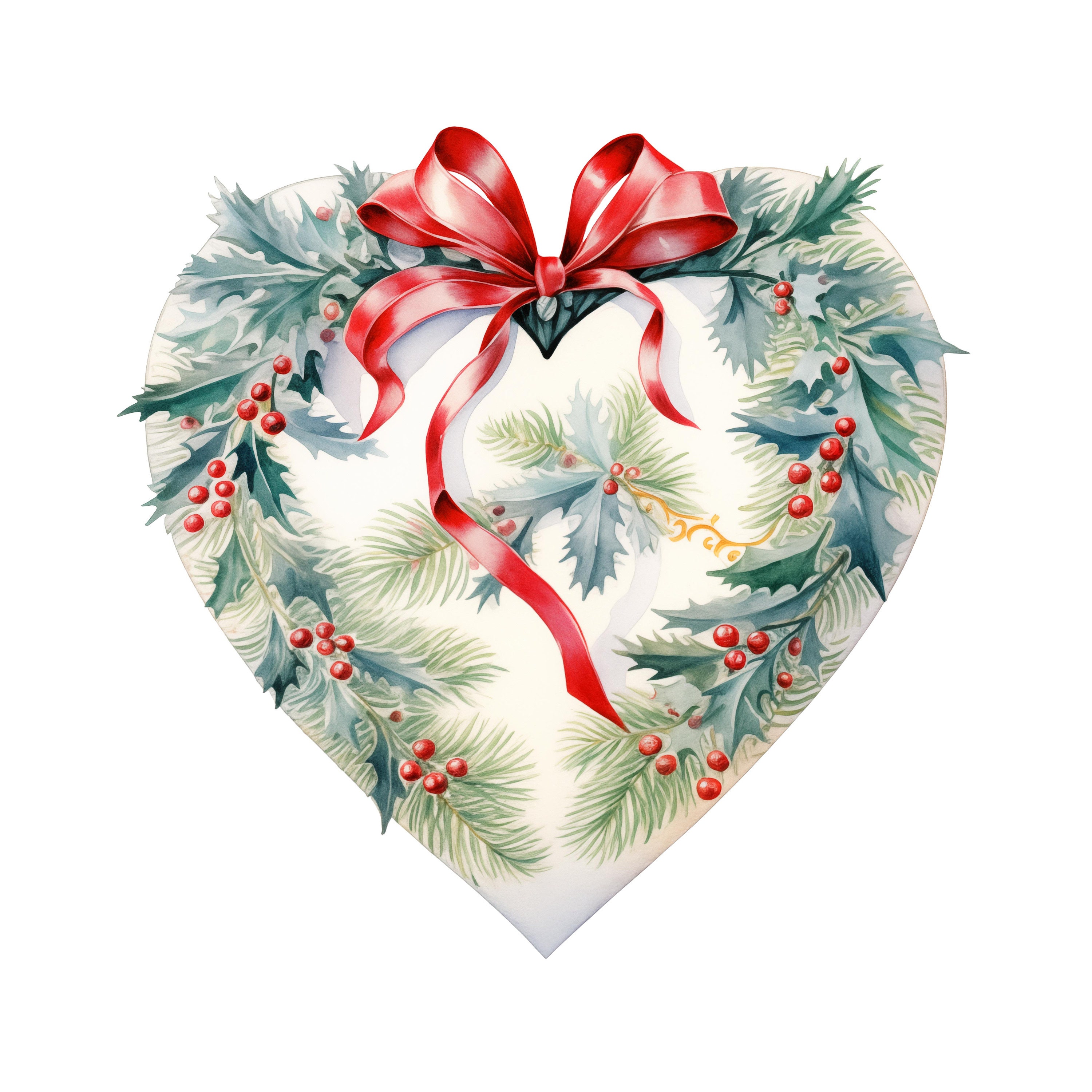 Christmas Hearts Clipart 8 Pngs, Hearts Clipart ,christmas Illustration ...