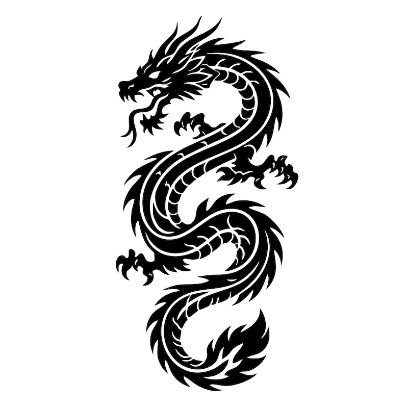 Japanese Canvas Dragon - Etsy