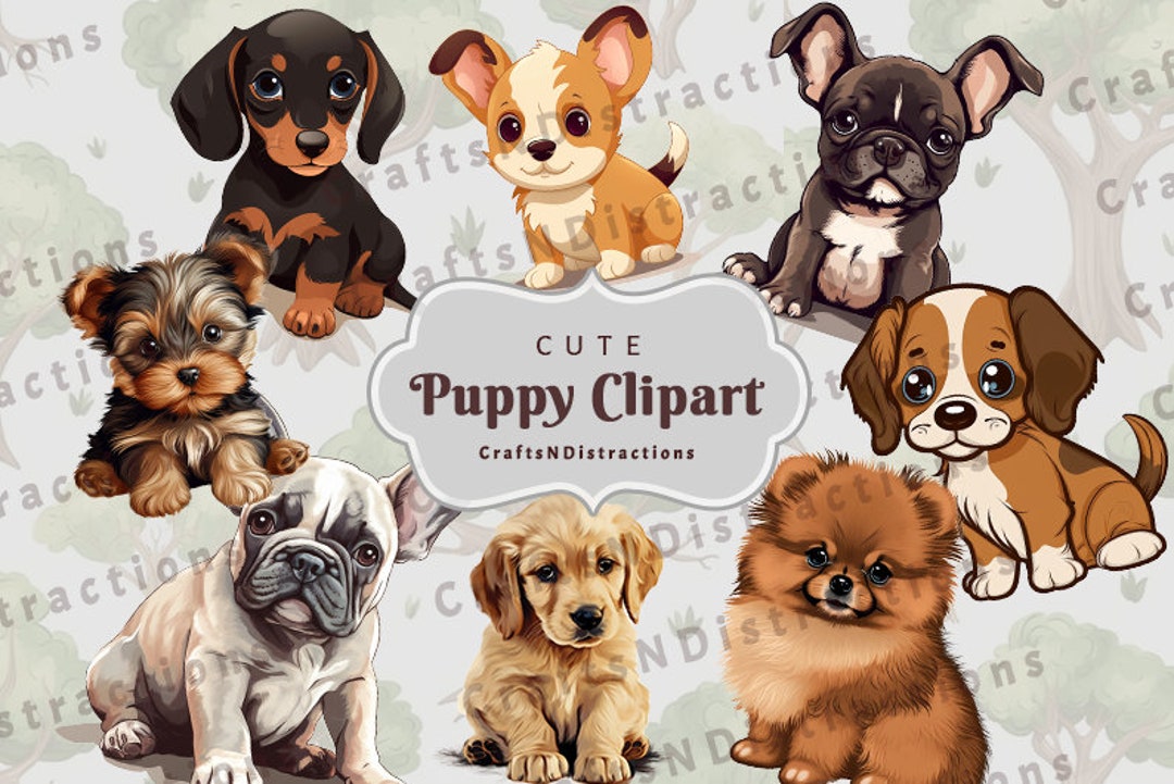 Cute Puppy Clipart Bundle - Digital Download, PNG Format 300dpi - Etsy