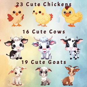 Cute Farm Animals Clipart, Farm Animals Digital Clipart, Farm Animals ...