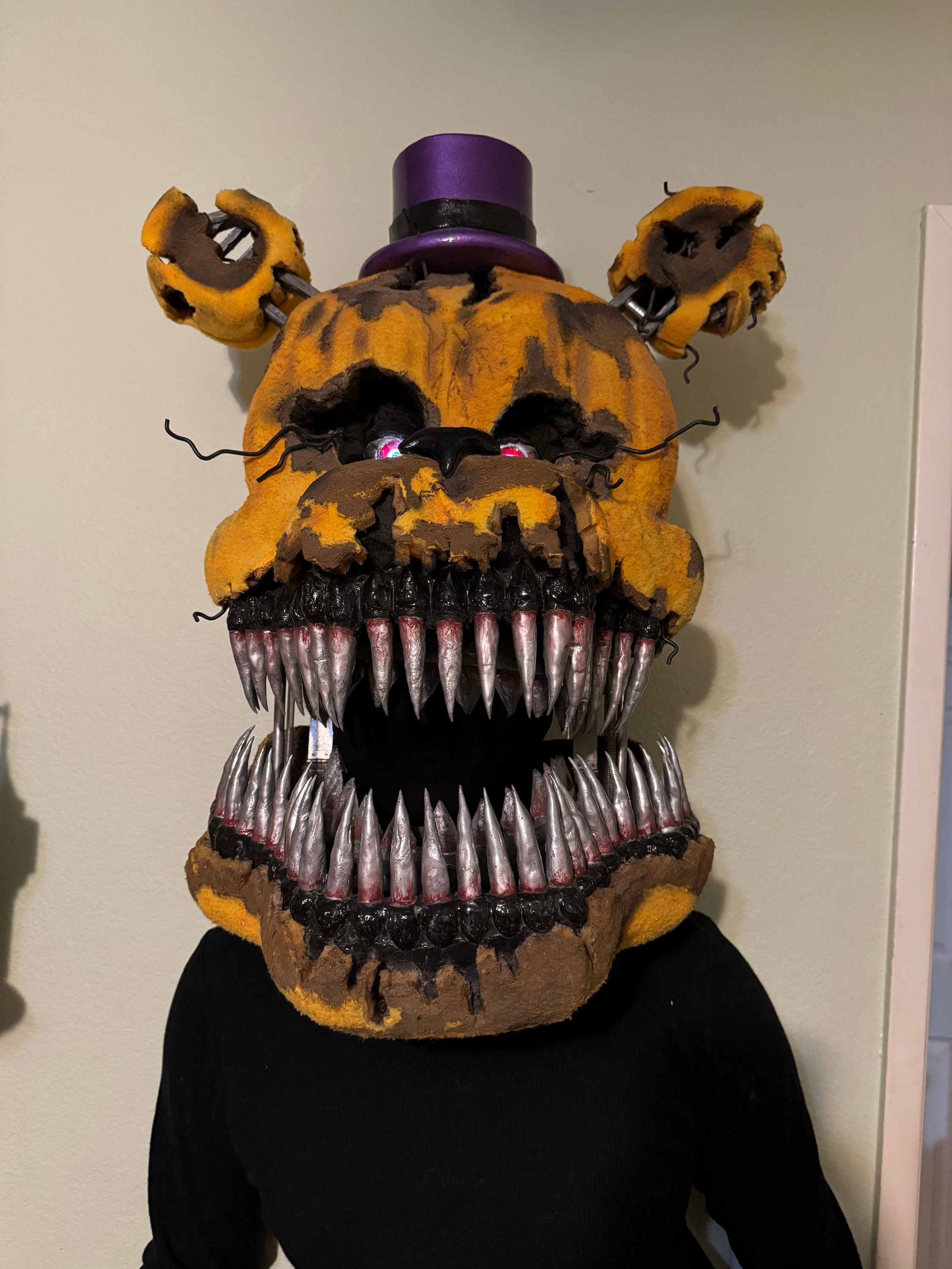 Nightmare Fredbear Cosplay Costume Head Mask Five Nights at Freddys 4 ...