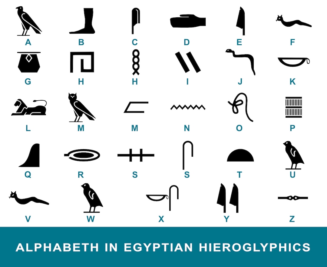Egyptian Hieroglyphics Alphabet Digital Symbols Swg Signs Eps Bundle 29 ...