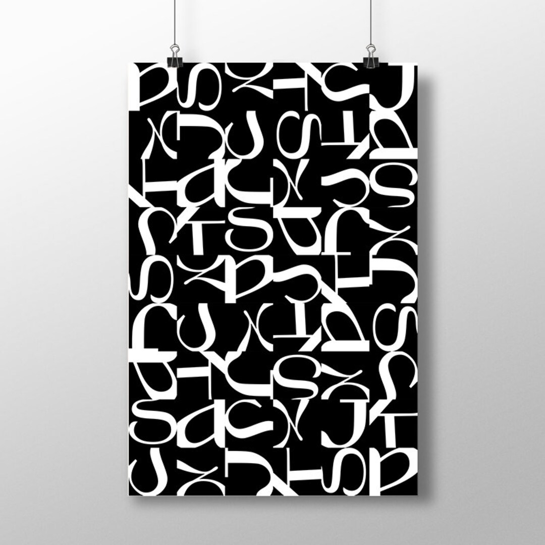 Abstract Typography Poster - Etsy