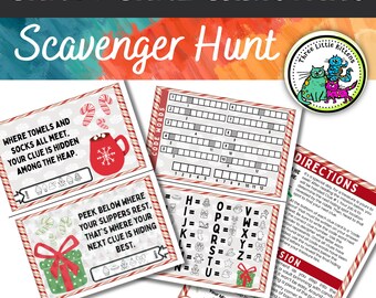 Candy Canes Scavenger Hunt for Kids, Indoor Printable Game, Riddles ...
