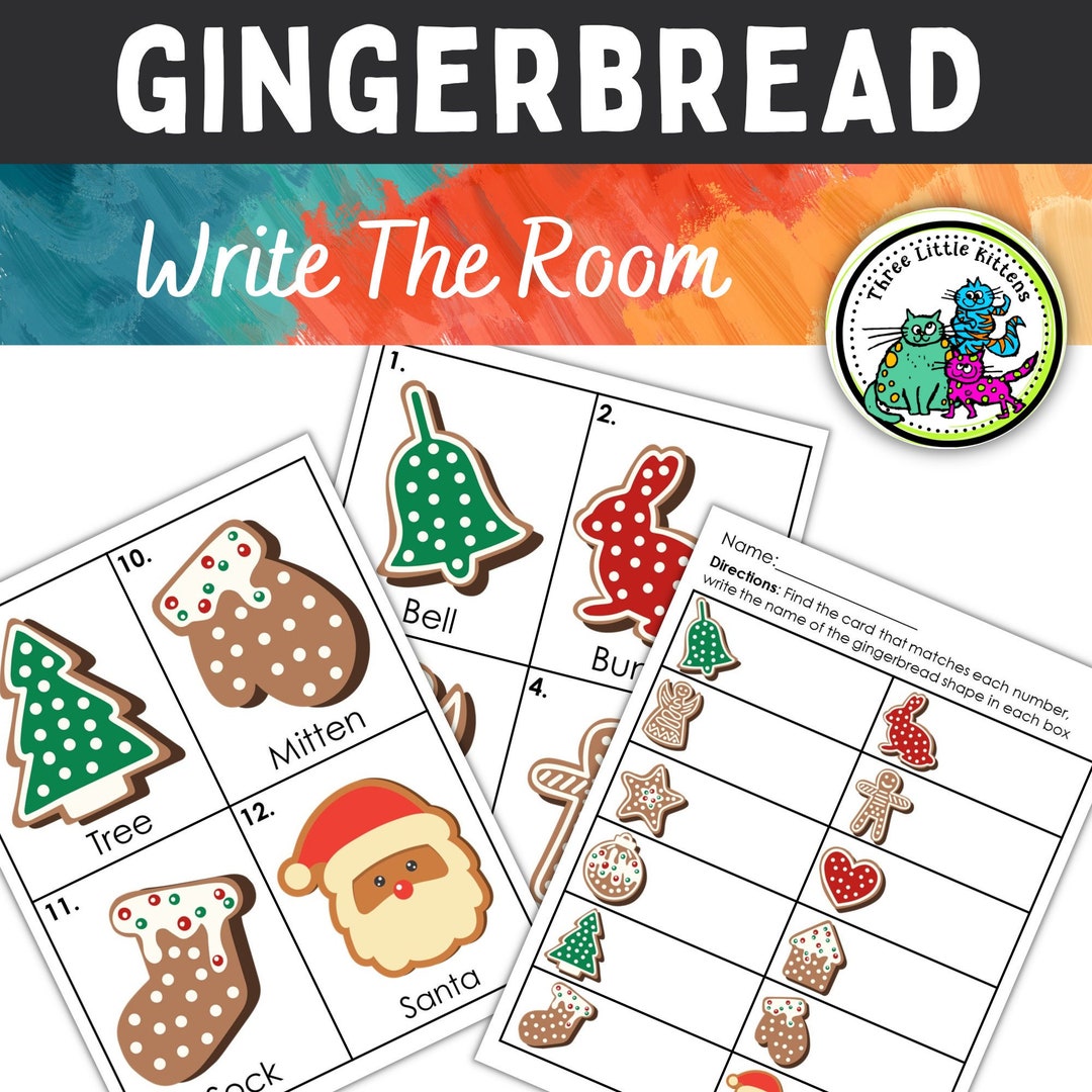 Gingerbread Write the Room, Write the Room Activity, School Printables ...
