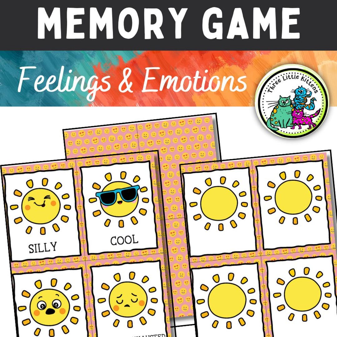 Identifying Feelings Activity, Memory Game Printable, Feelings and ...