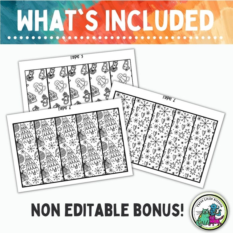 Editable Bookmarks Template, Coloring Bookmarks for Kids, Christmas ...