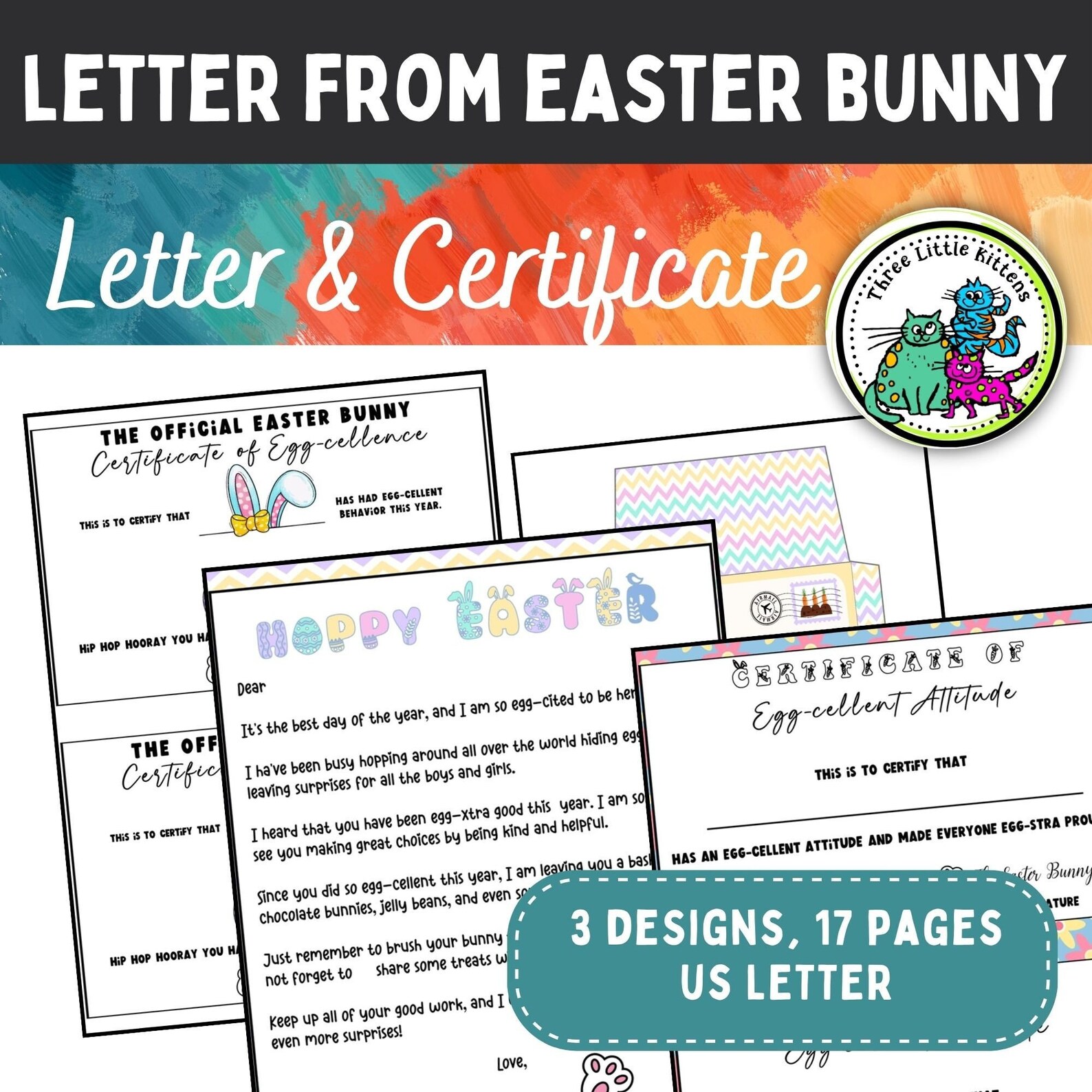 Letter From Easter Bunny Templates, Easter Letter,kids Printable Letter ...