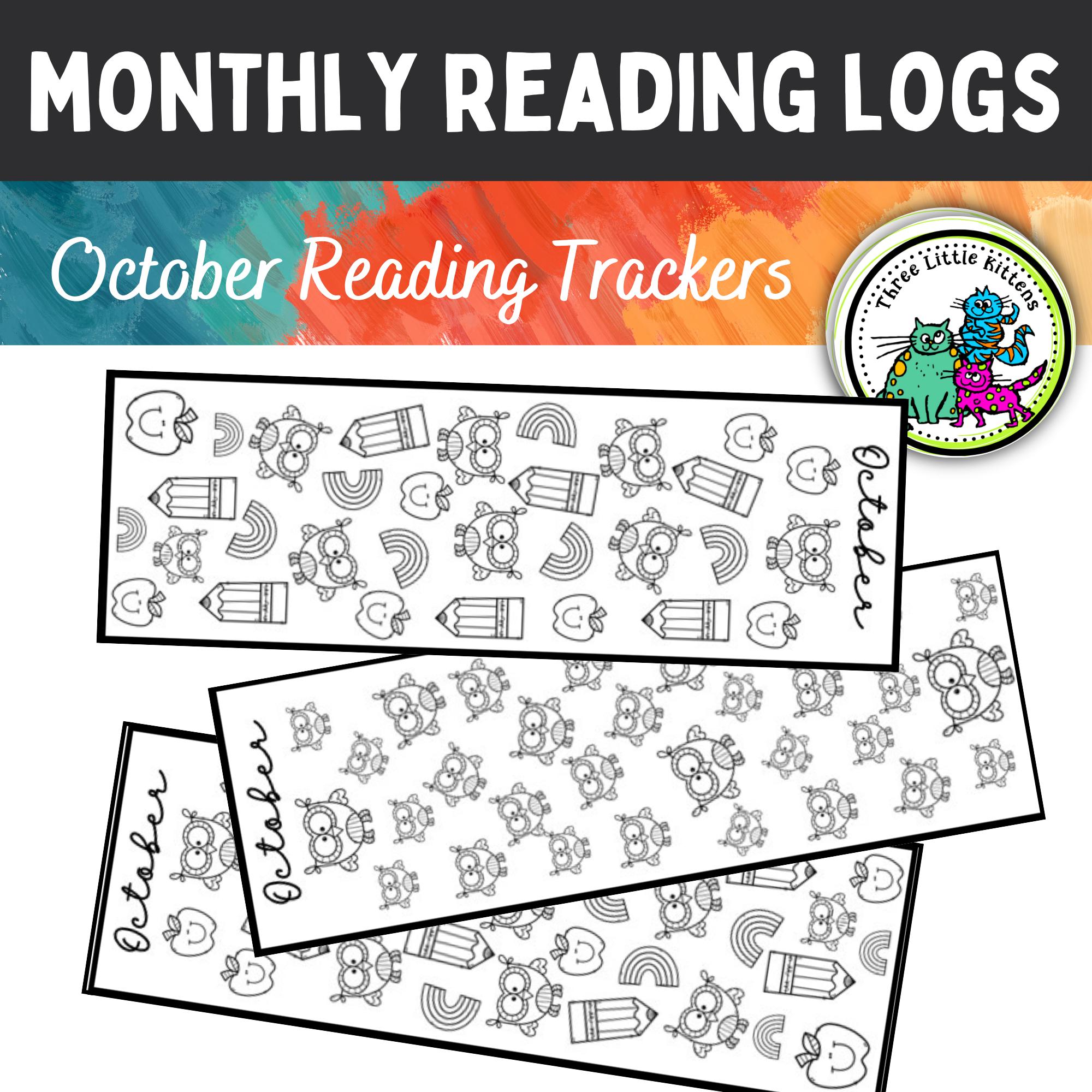 October Reading Log Bookmarks for Kids: Fall Theme (PDF Download - Etsy