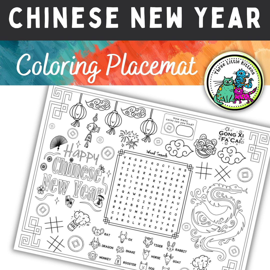 Chinese New Year Activity Placemat, Lunar New Year Place Mat for the ...