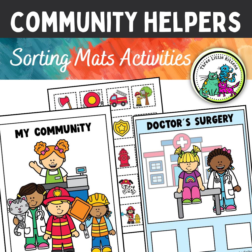 Community Helper Activities, Sorting Activities for Preschool, Cut and ...