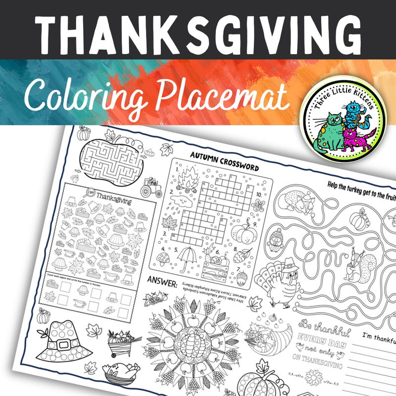 Thanksgiving Placemat - Etsy