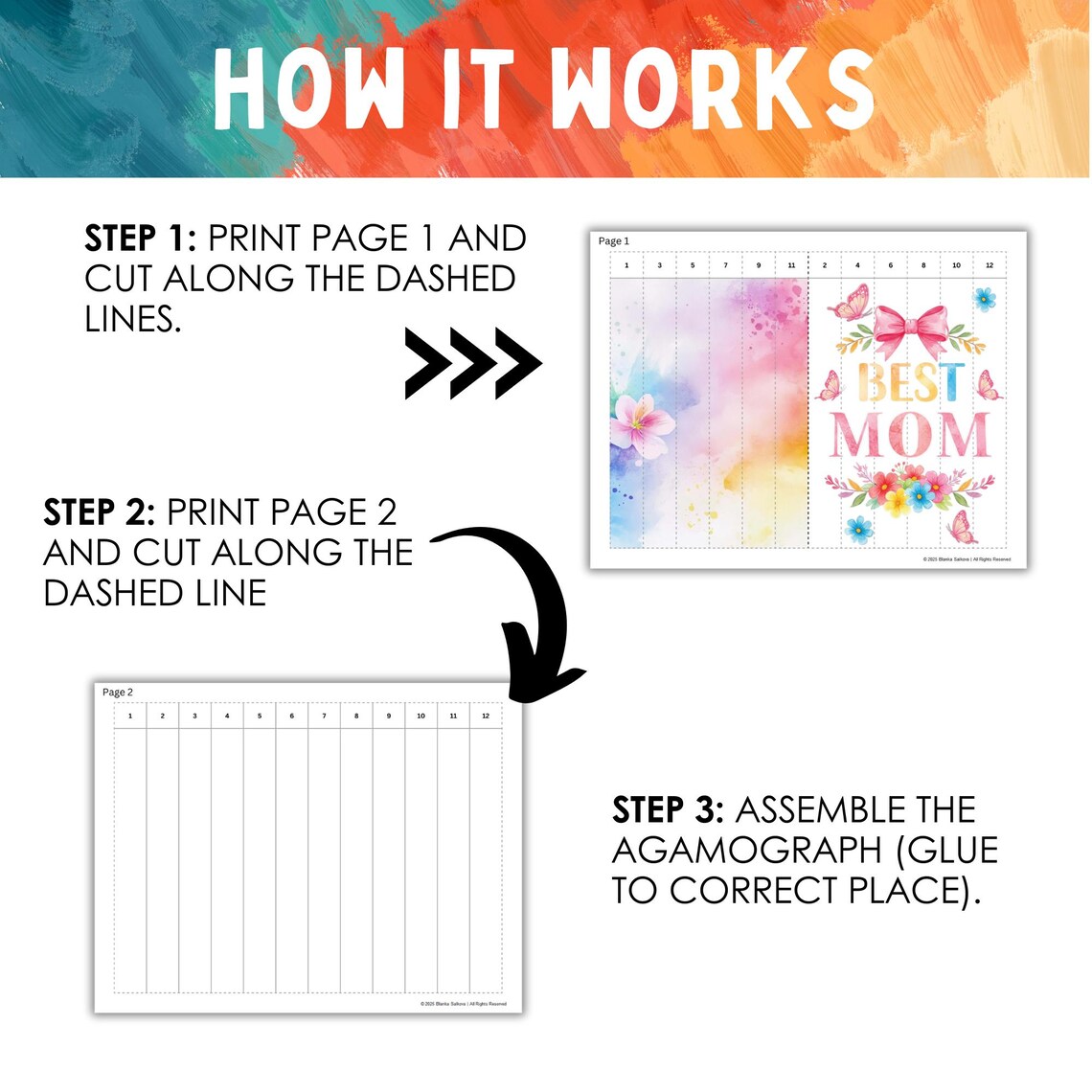 Mother's Day Agamograph Activity for Kids, Printable Accordion Fold ...