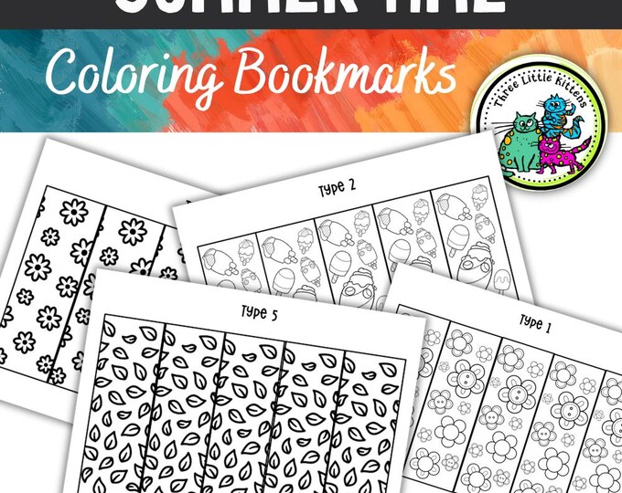 Ice Cream Coloring Bookmarks, Set of 4, Printable Kids Activity ...