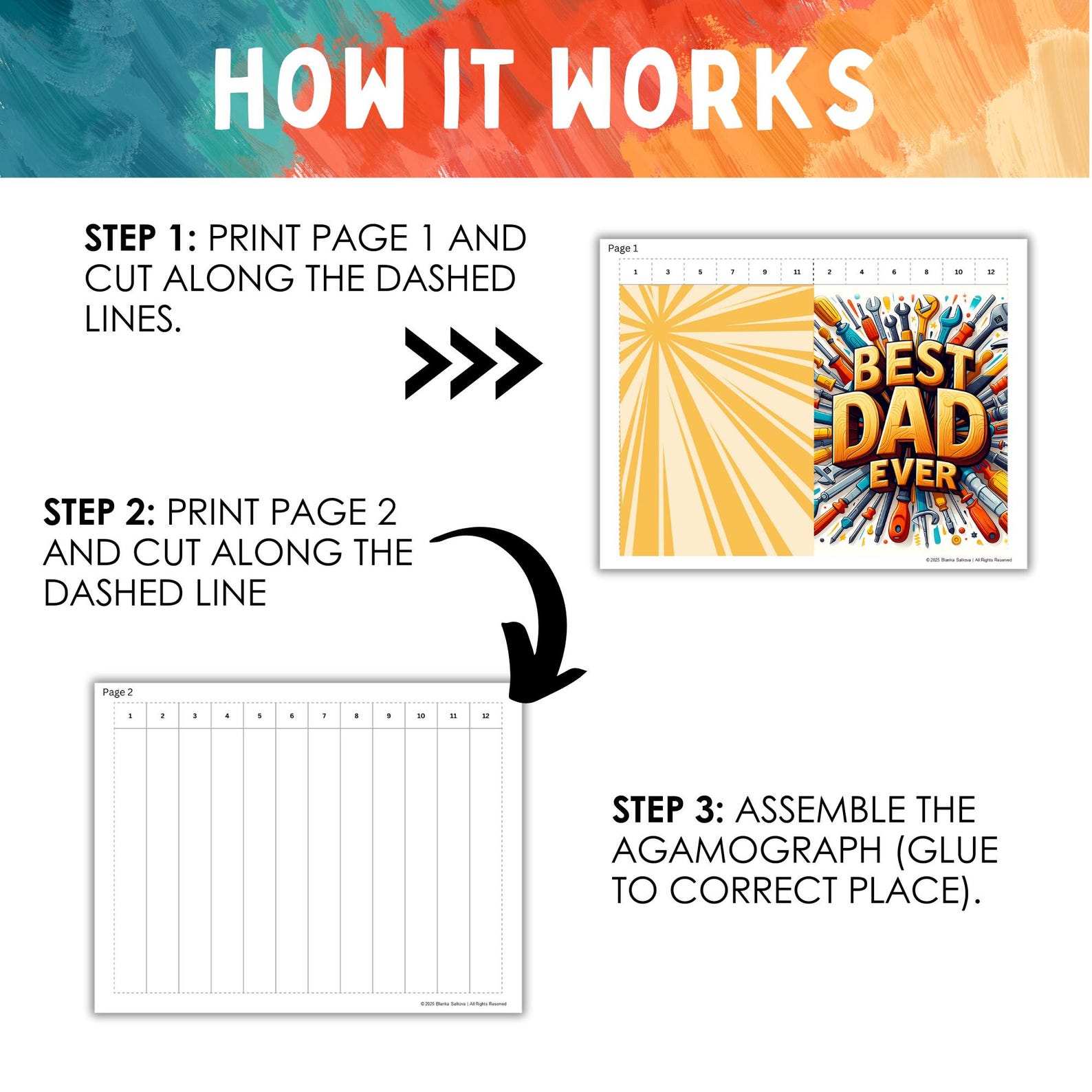 Father's Day Agamograph Activity for Kids, Father's Day Craft ...