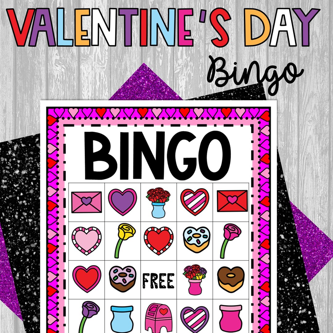 Valentines Day Bingo, Bingo Cards Printable, Valentines Day Games ...