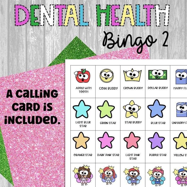 Bingo Cards Printable, Tooth Game, Dental Health Month Bingo, Digital ...