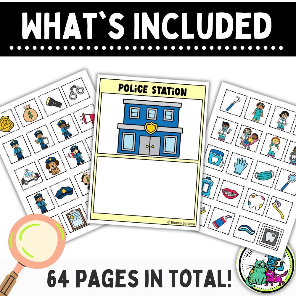 Community Helper Activities, Sorting Activities for Preschool, Cut and ...