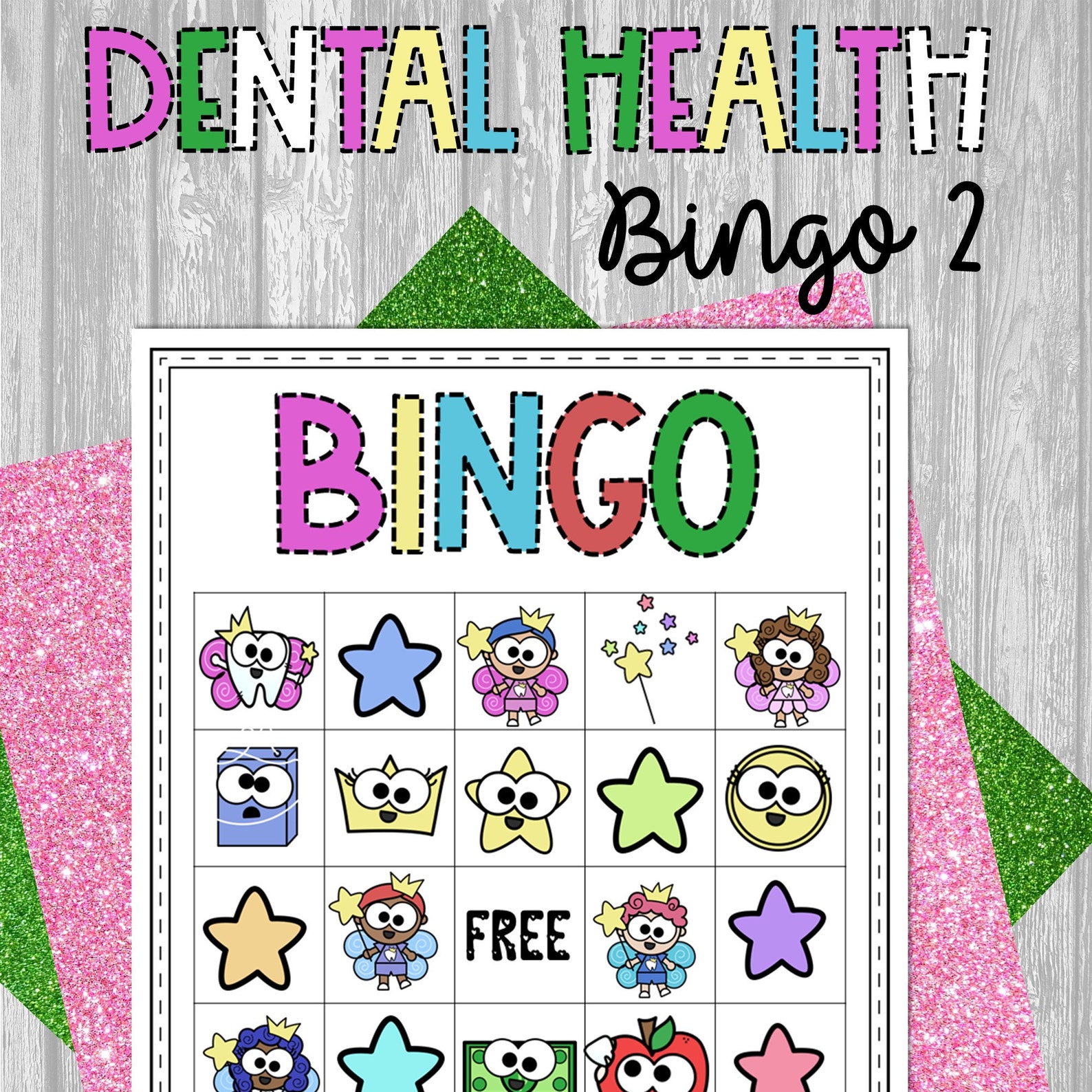 Bingo Cards Printable, Tooth Game, Dental Health Month Bingo, Digital ...