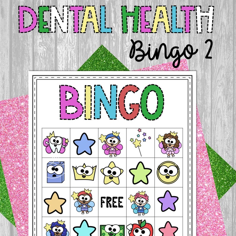 Bingo Cards Printable, Tooth Game, Dental Health Month Bingo, Digital ...